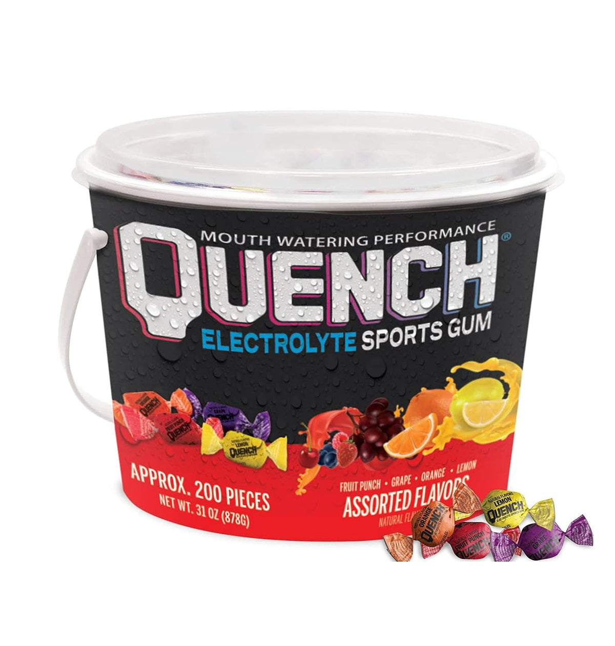 Quench Gum Bucket fruit flavors