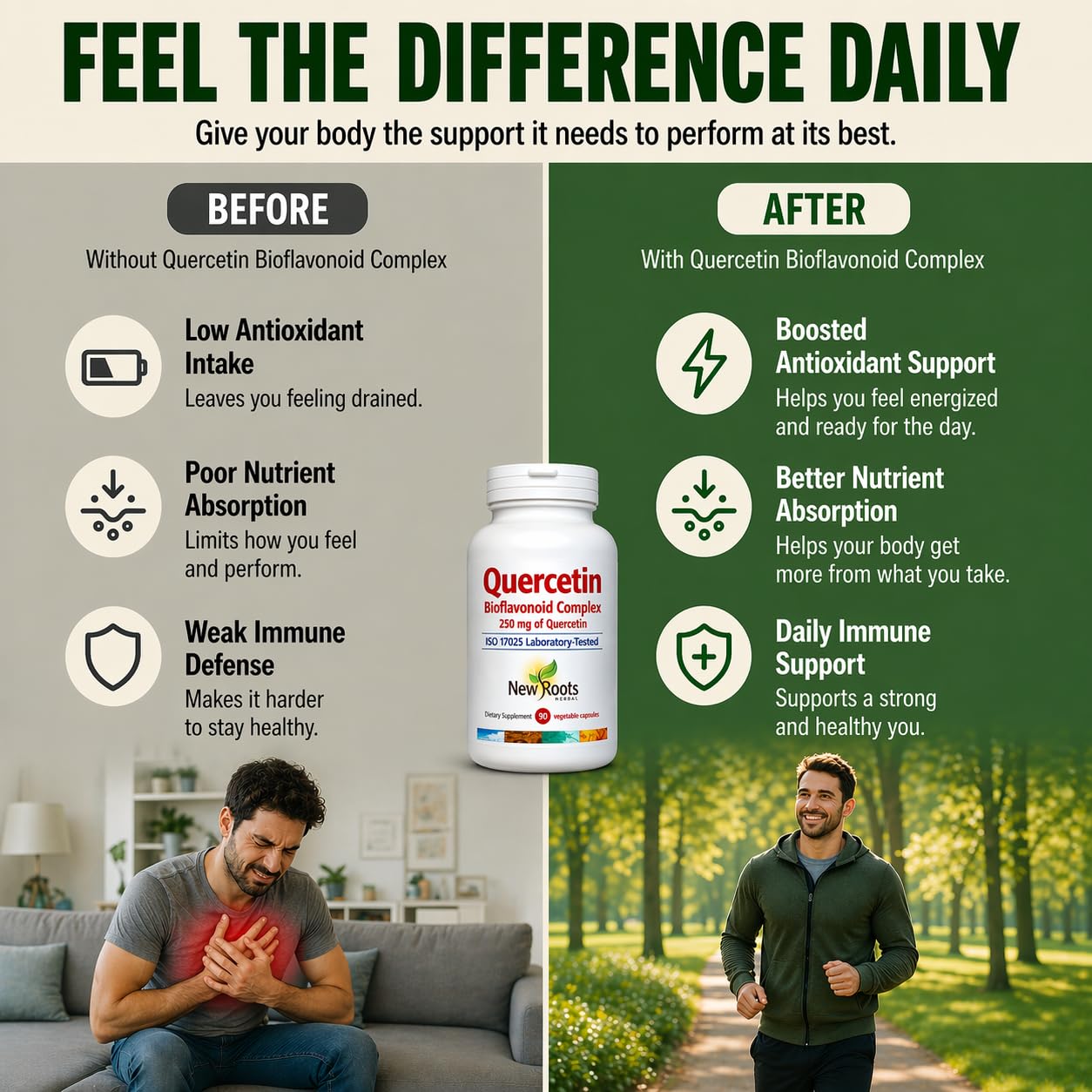 Quercetin capsules for overall wellness