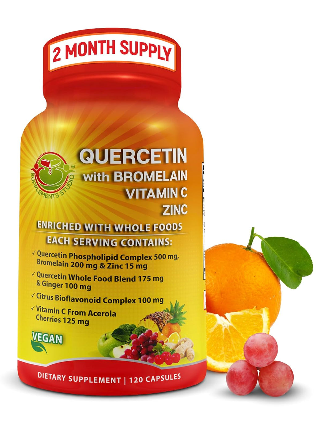 Quercetin with Bromelain capsules for immunity