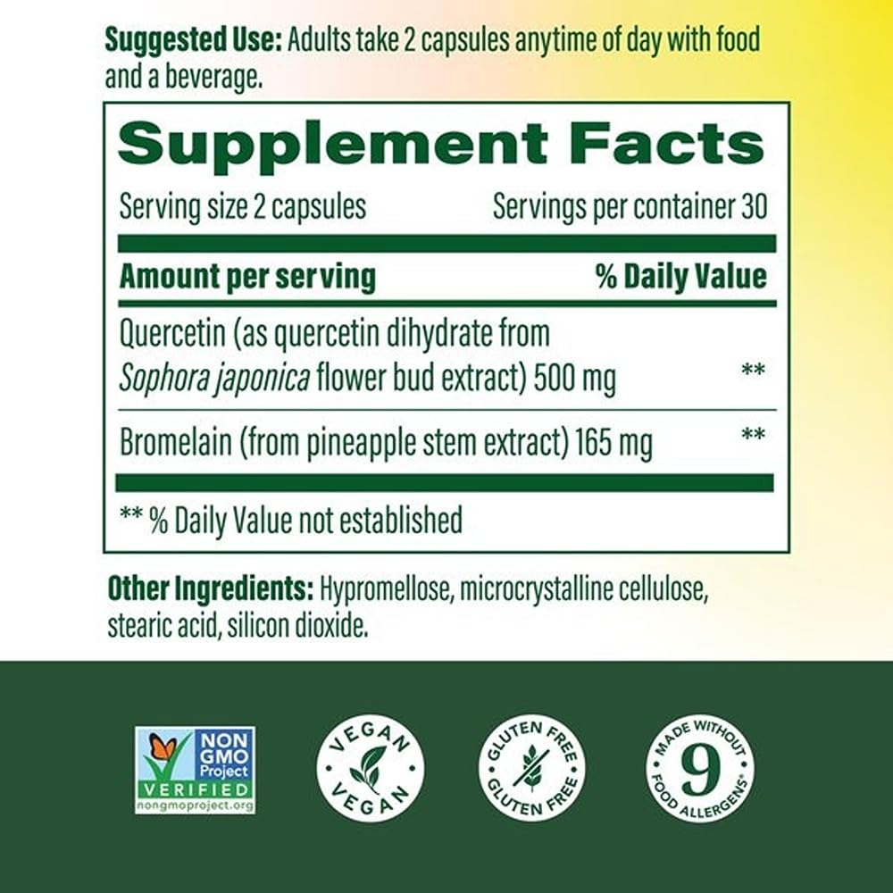 Quercetin with bromelain for respiratory wellness