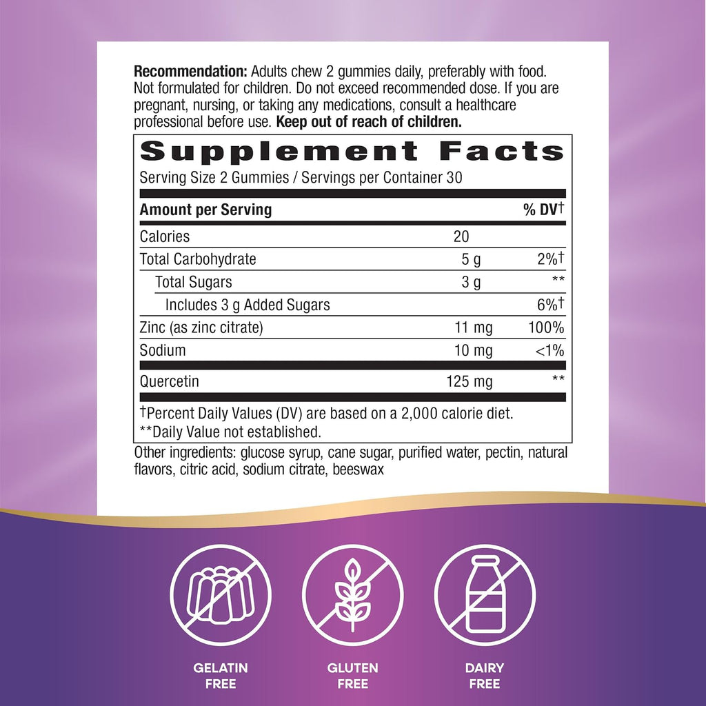 Quercetin with zinc for seasonal allergies
