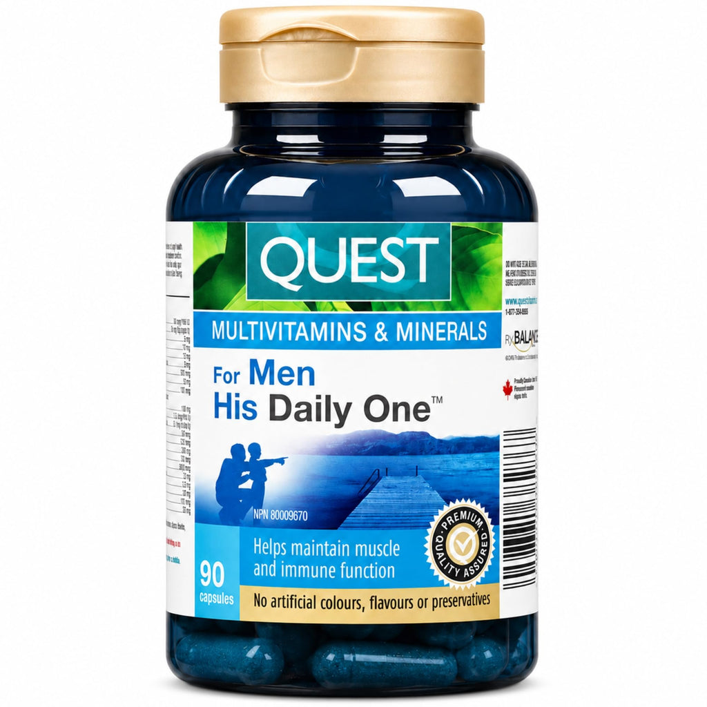 Quest His Daily One blended vitamin supplements