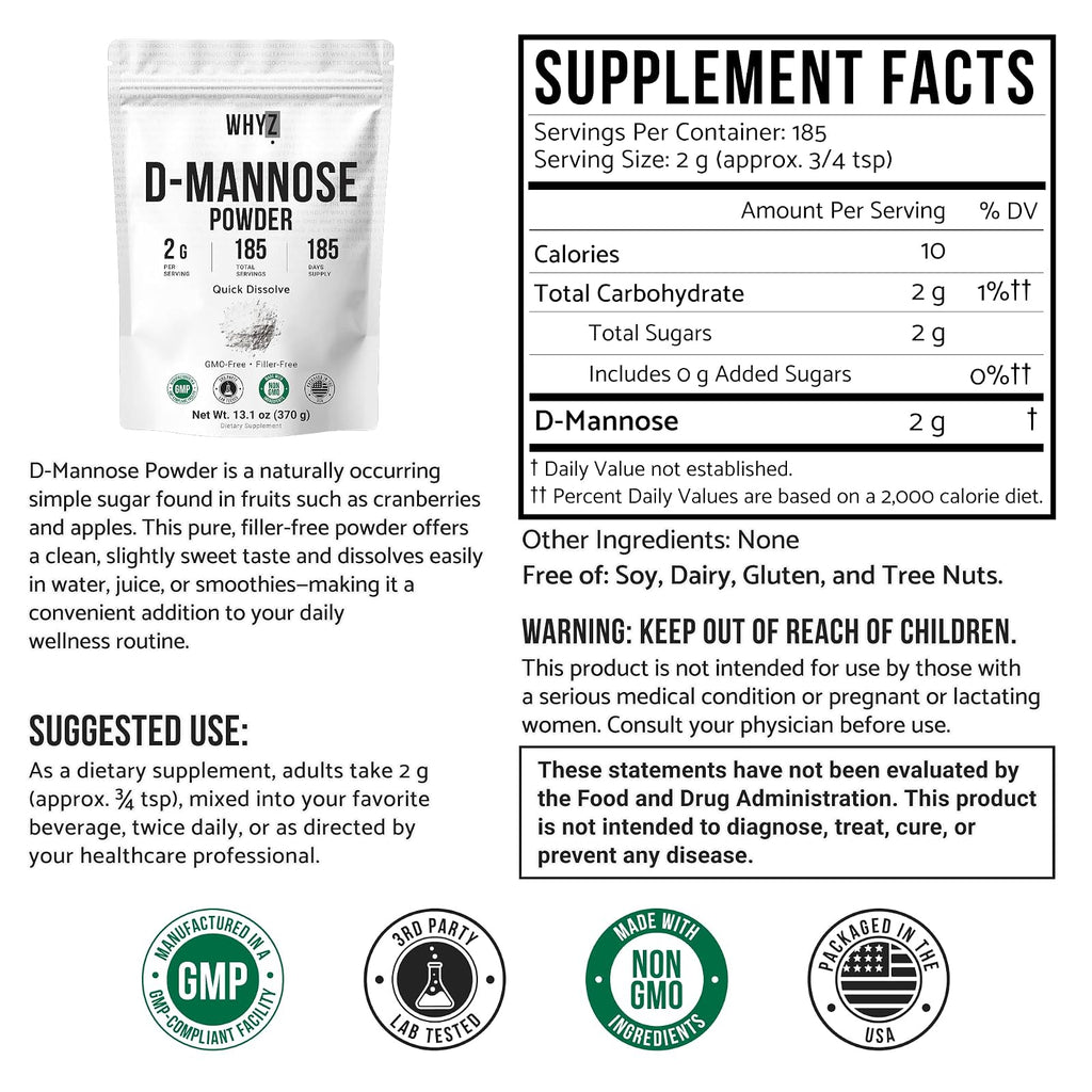 Quick dissolve D-Mannose supplement