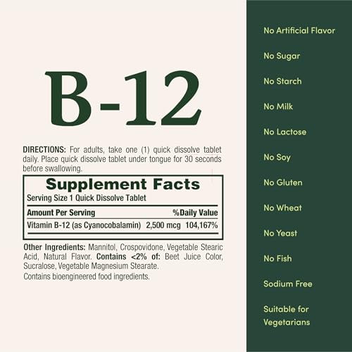 quick dissolve vitamin B12 for absorption