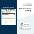 Quick dissolve Vitamin D3 tablets for easy intake