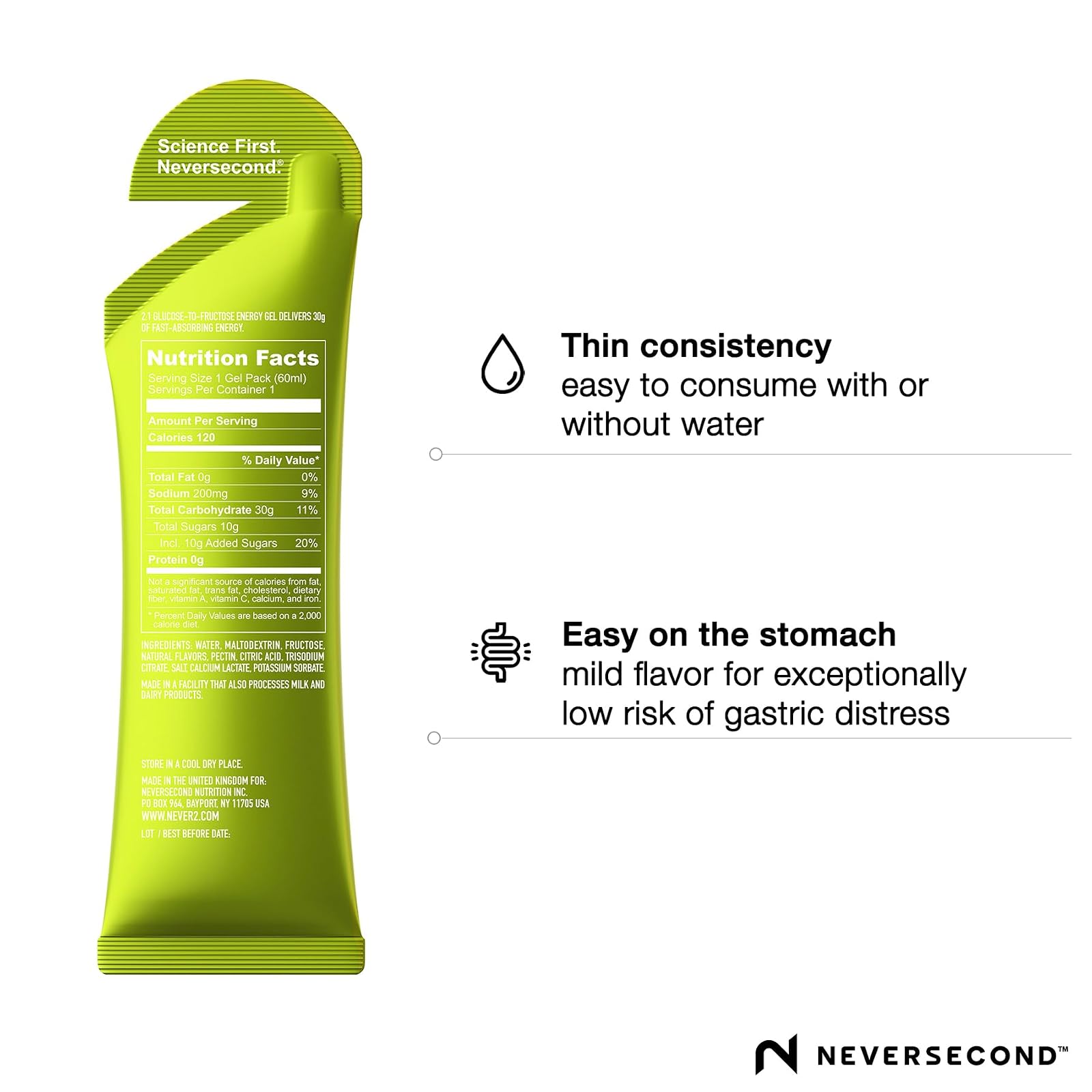 Quick energy boost with Neversecond gel