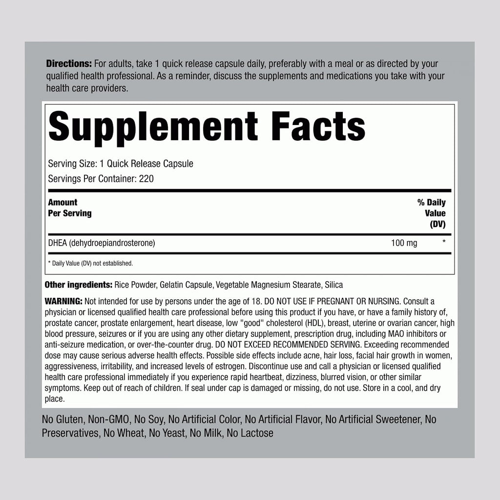 Quick release DHEA for energy