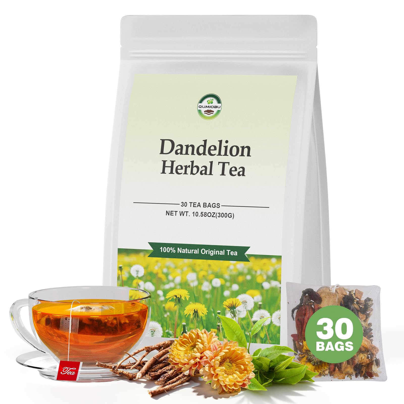 QUMIOBU dandelion herbal tea bags