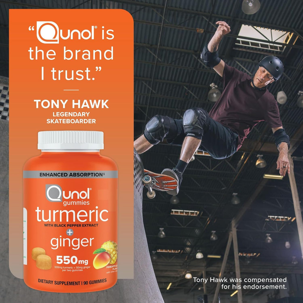 Qunol turmeric gummies for antioxidant support
