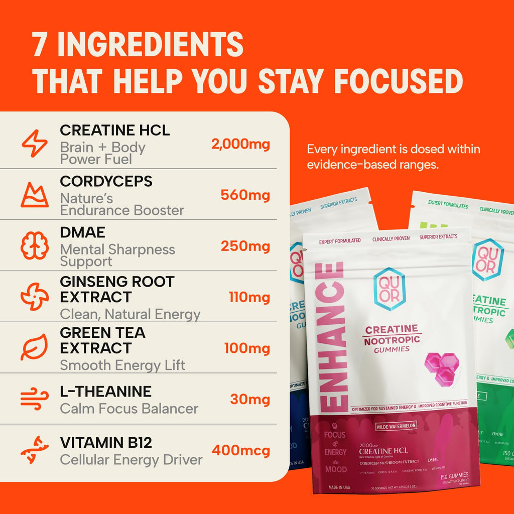 QUOR Enhance gummies for strength training