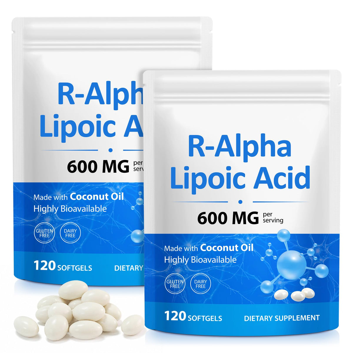 R-Alpha Lipoic Acid softgels for energy