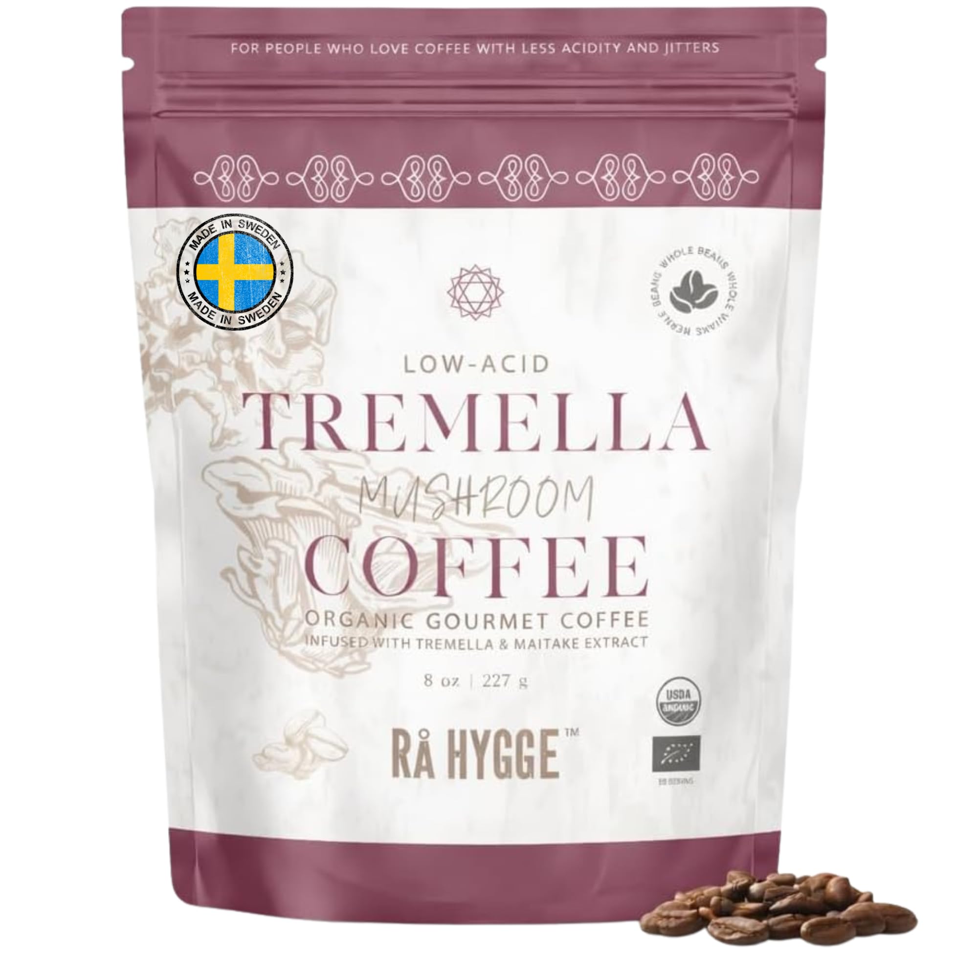 Rå Hygge mushroom coffee whole beans
