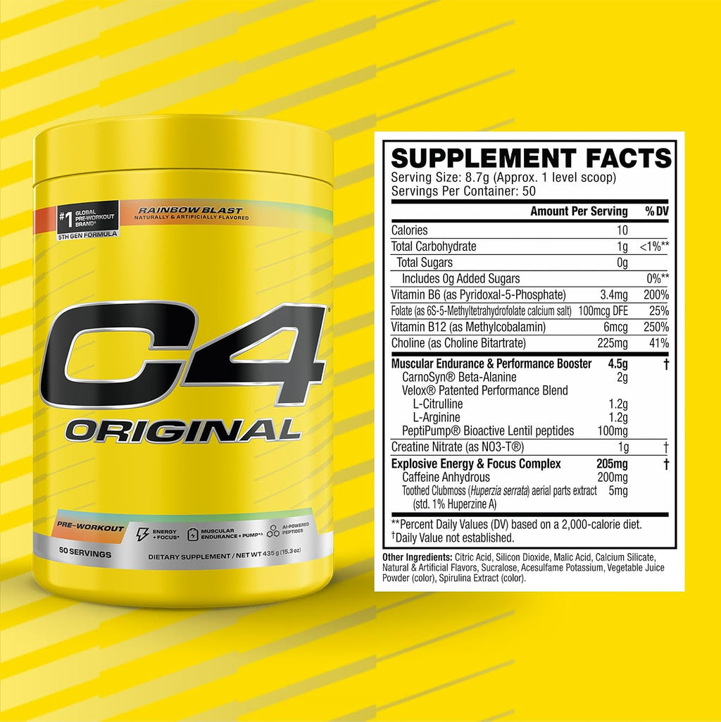 Rainbow Blast flavour pre-workout powder