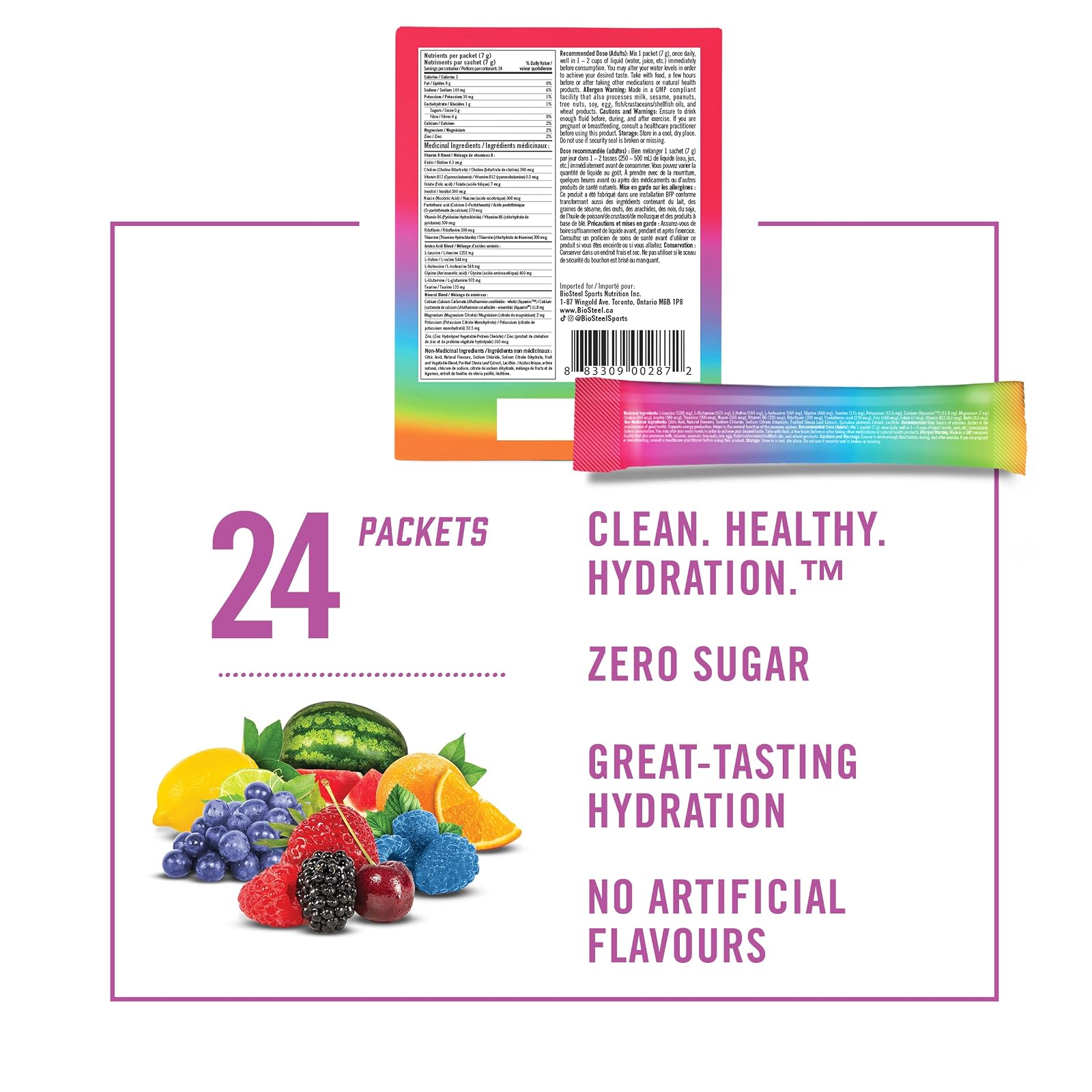 Rainbow Twist electrolyte hydration sticks