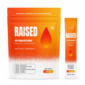 Raised Hydration+ electrolyte powder sticks