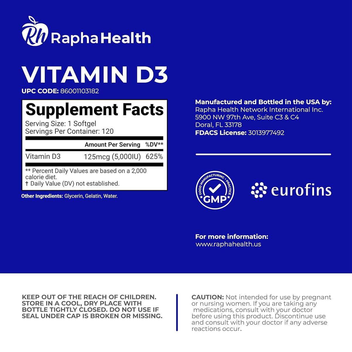 RAPHA HEALTH Vitamin D3 promotes mood balance