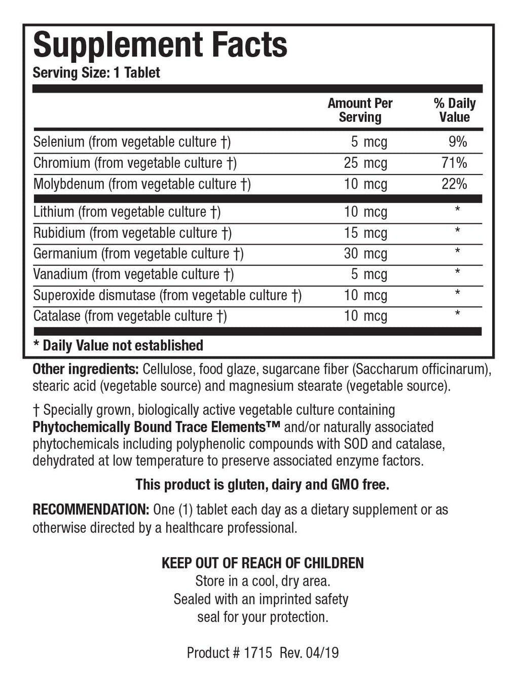 rare trace minerals supplement tablets
