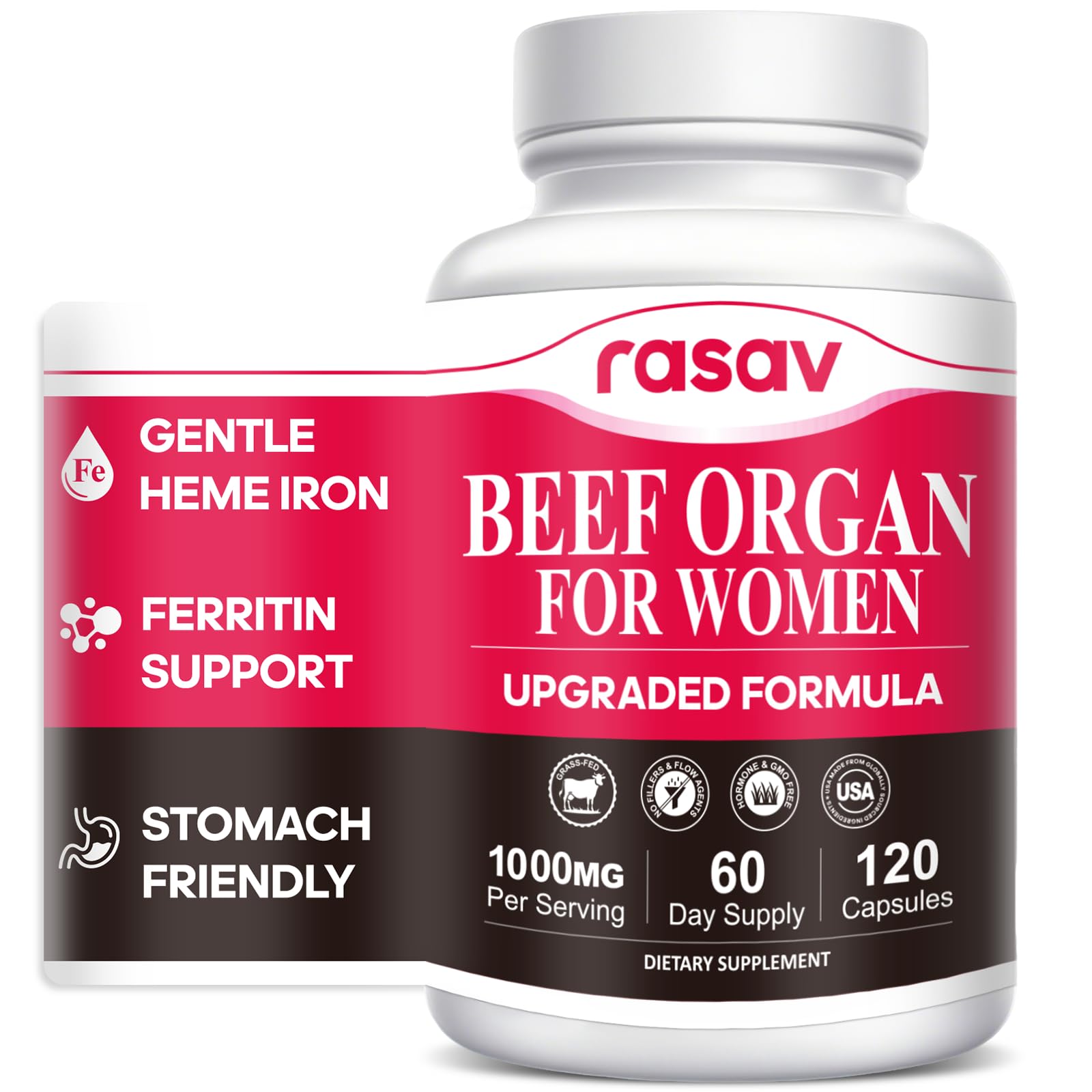 Rasav beef organ supplement capsules