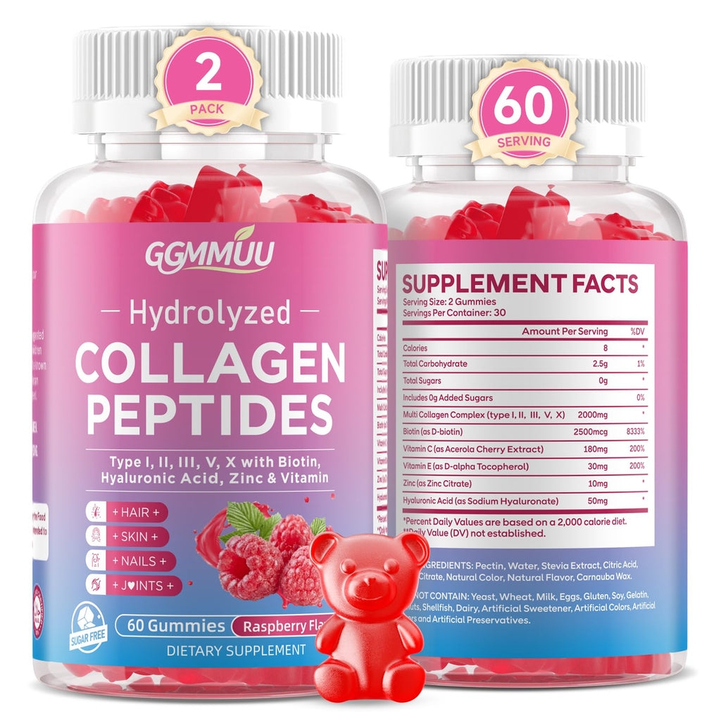 Raspberry collagen peptide gummies