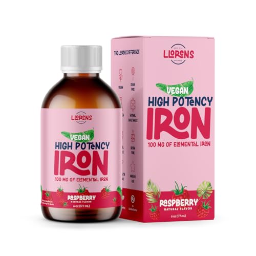 raspberry flavored iron liquid supplement