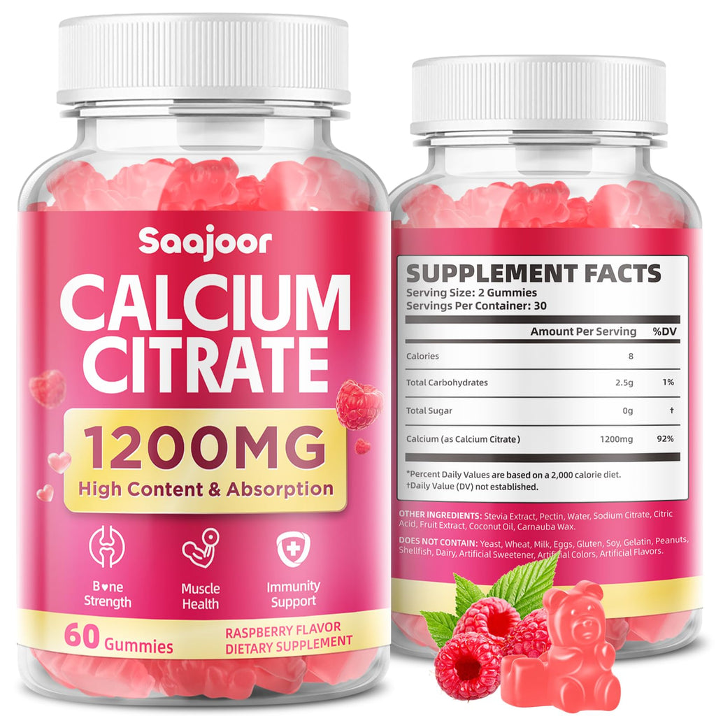 raspberry flavour calcium citrate gummies