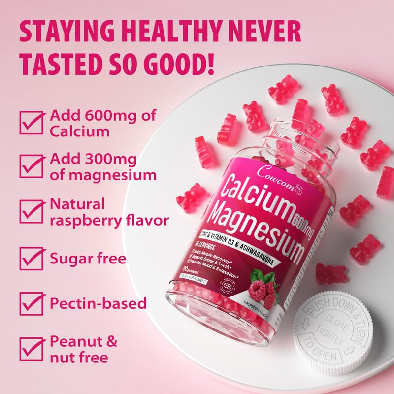 raspberry flavour calcium gummies for bone health