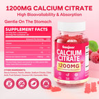 Raspberry flavour calcium supplement gummies