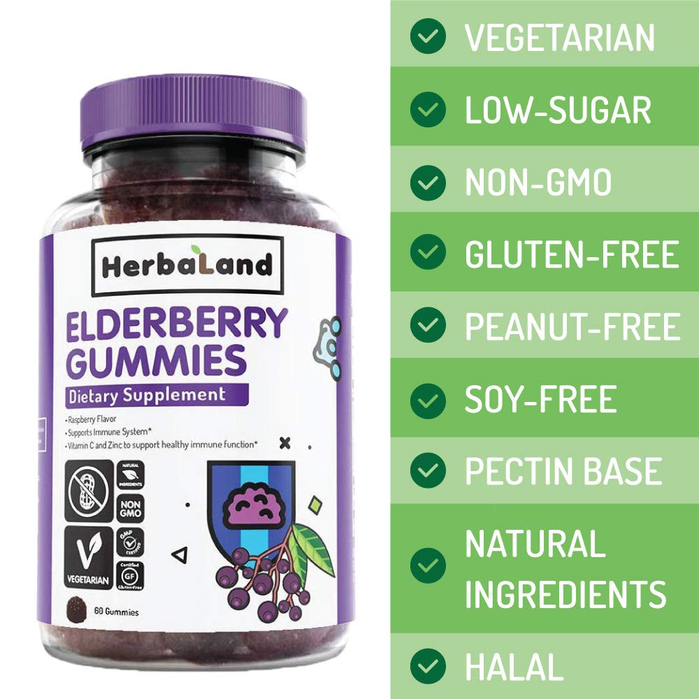 raspberry flavour elderberry gummies for kids