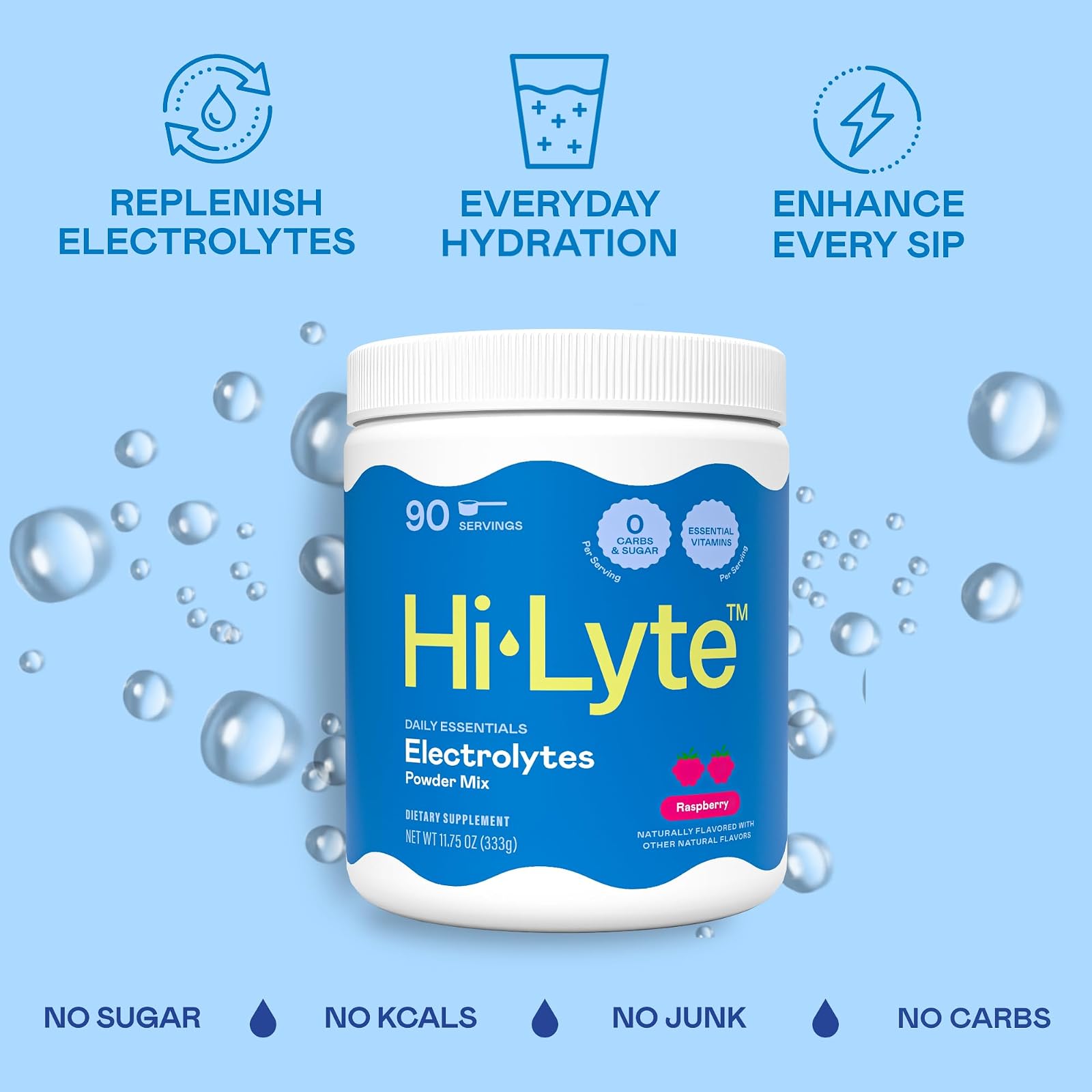 Raspberry flavour electrolyte powder supplement