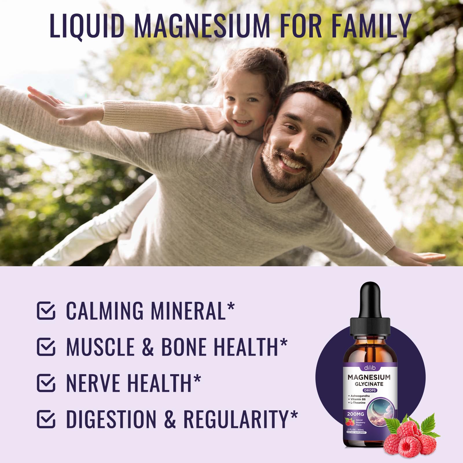 raspberry flavour magnesium drops