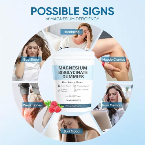 Raspberry flavour magnesium supplement gummies