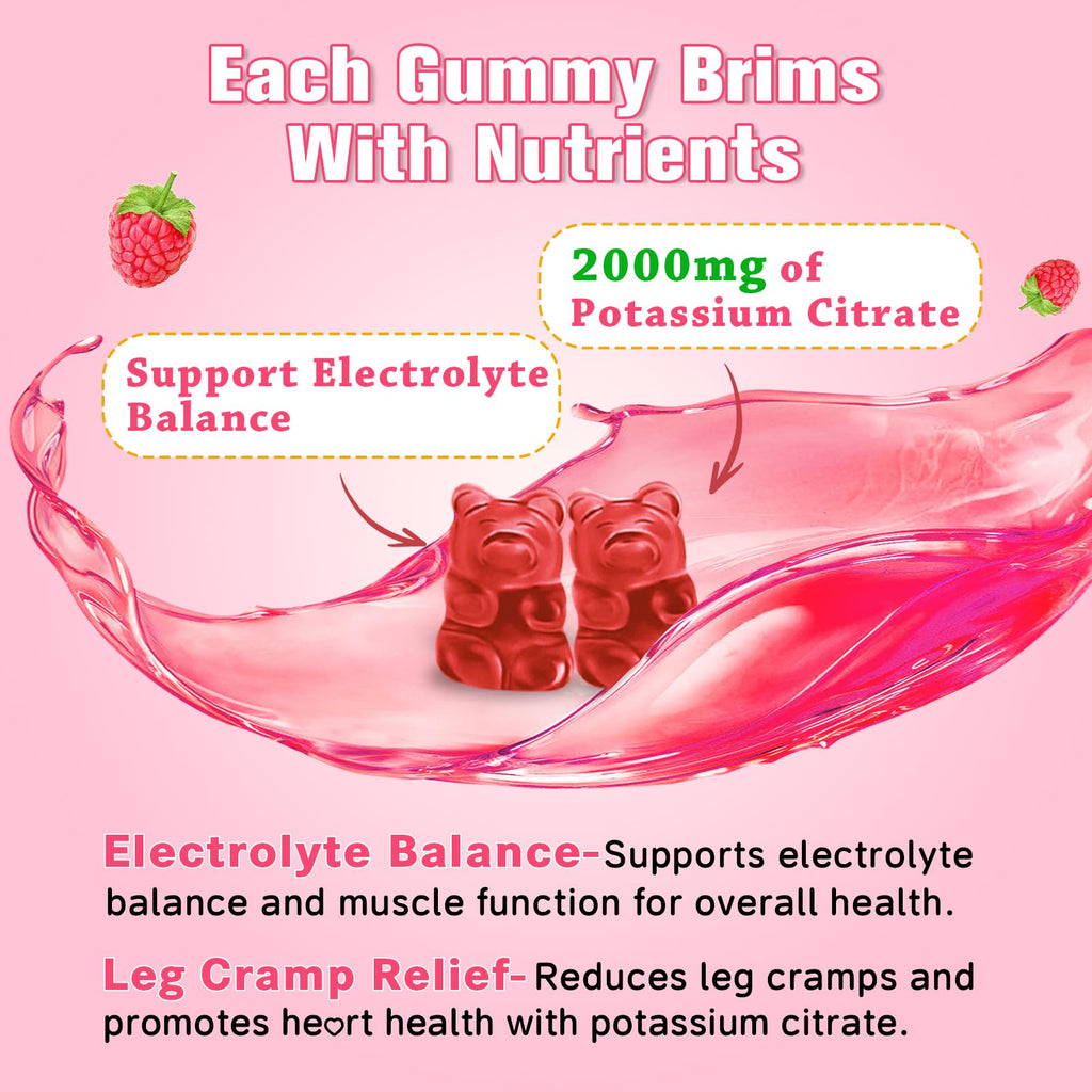 raspberry flavour potassium gummies