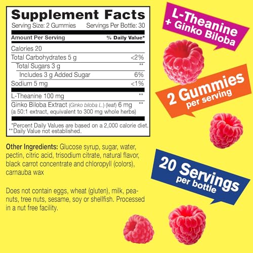 Raspberry flavour stress support gummies