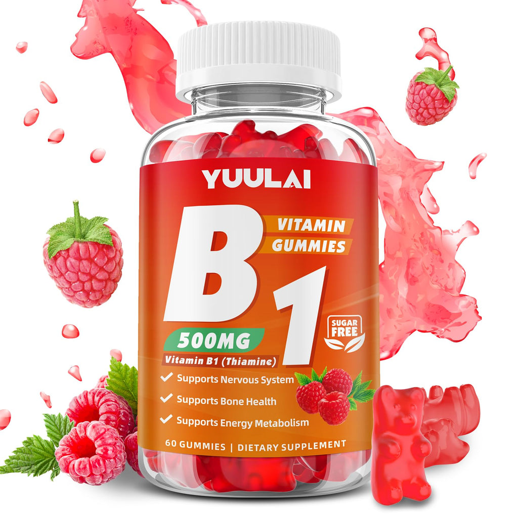 raspberry flavour vitamin B1 gummies