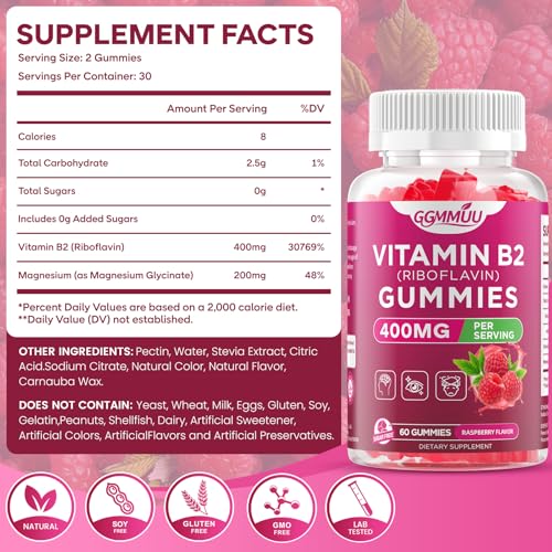 Raspberry flavour vitamin B2 supplement