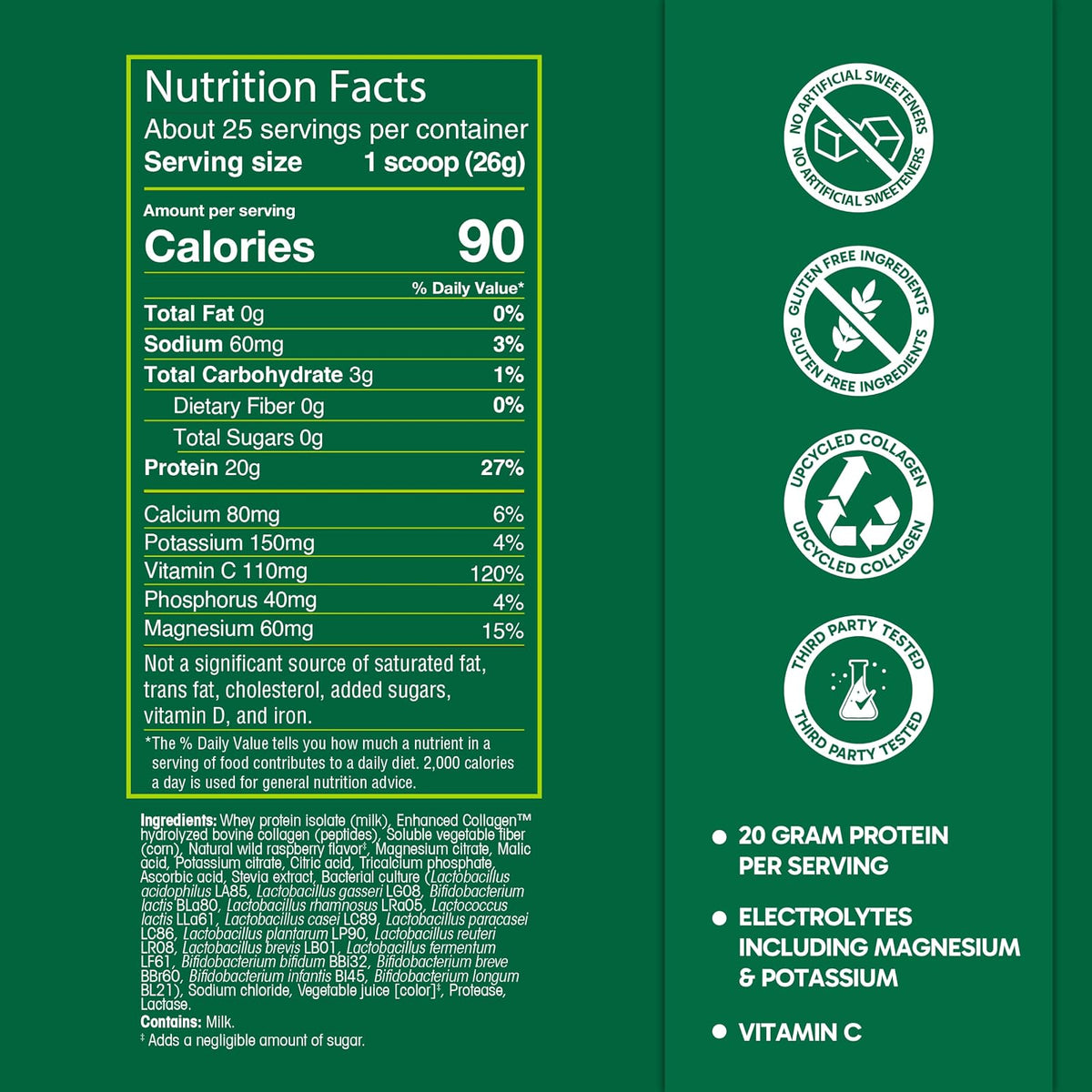 Raspberry flavour whey protein drink