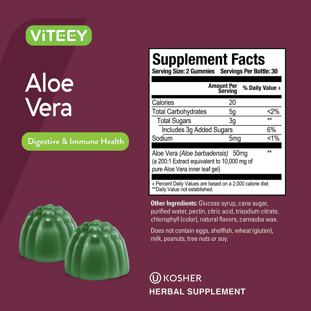 Raspberry-flavoured aloe vera gummies