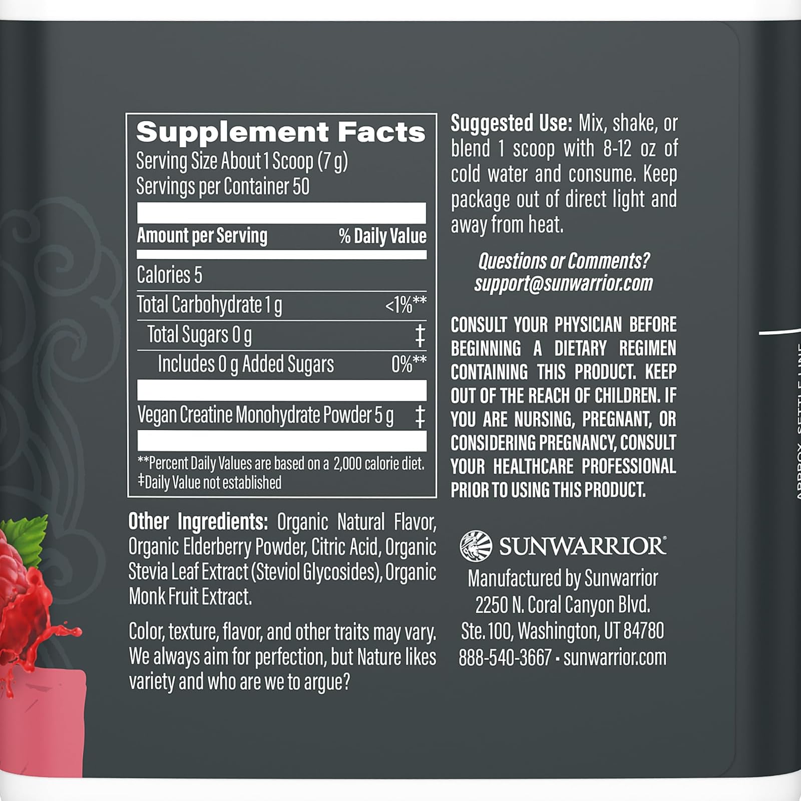 raspberry flavoured creatine supplement