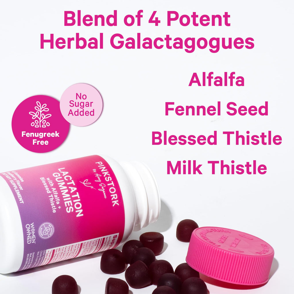 Raspberry flavoured lactation support gummies