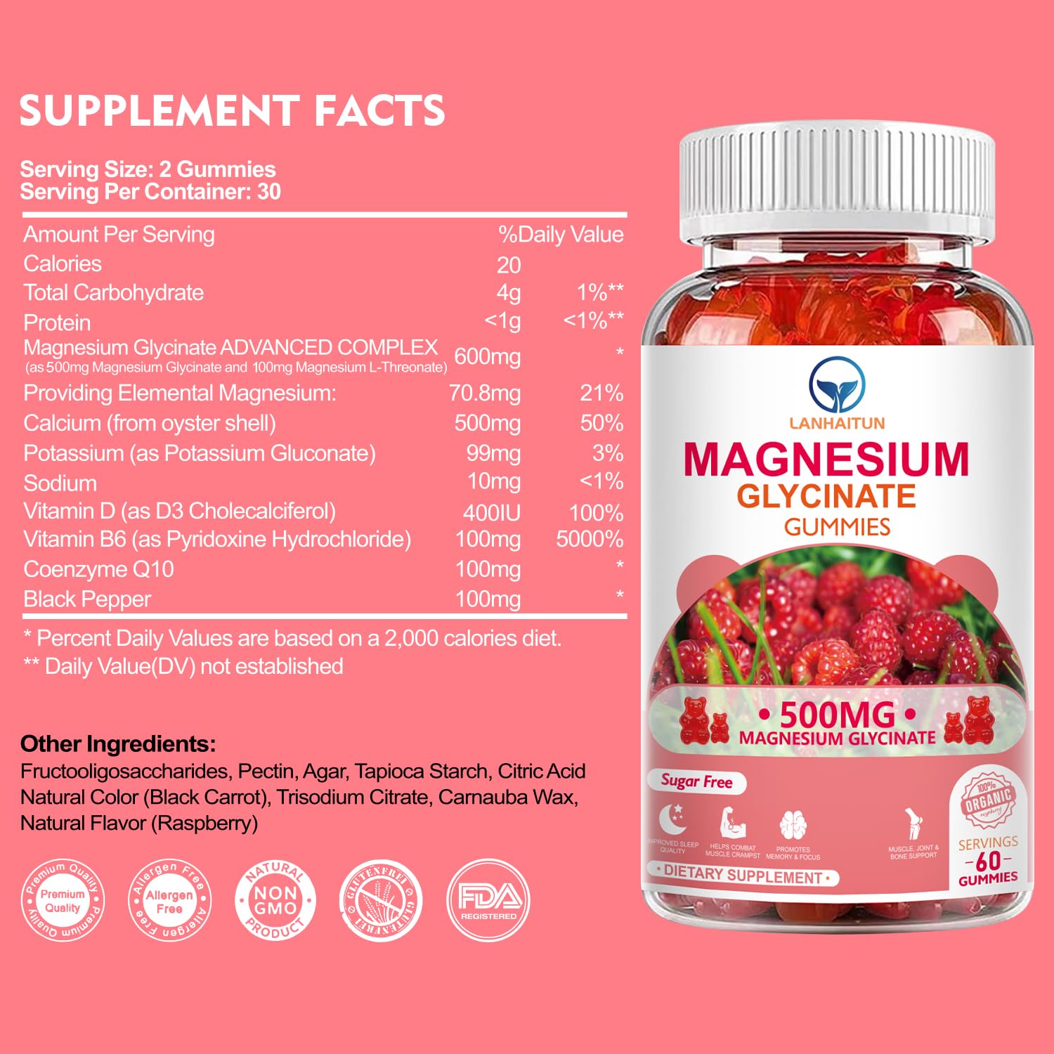 raspberry flavoured magnesium gummies