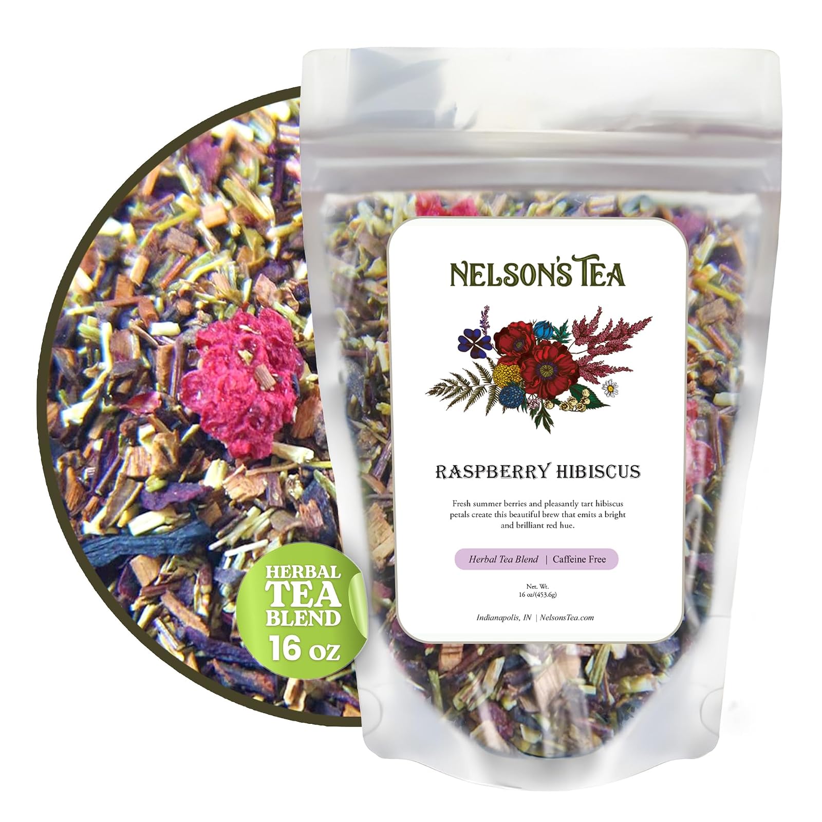 Raspberry Hibiscus Rooibos herbal tea