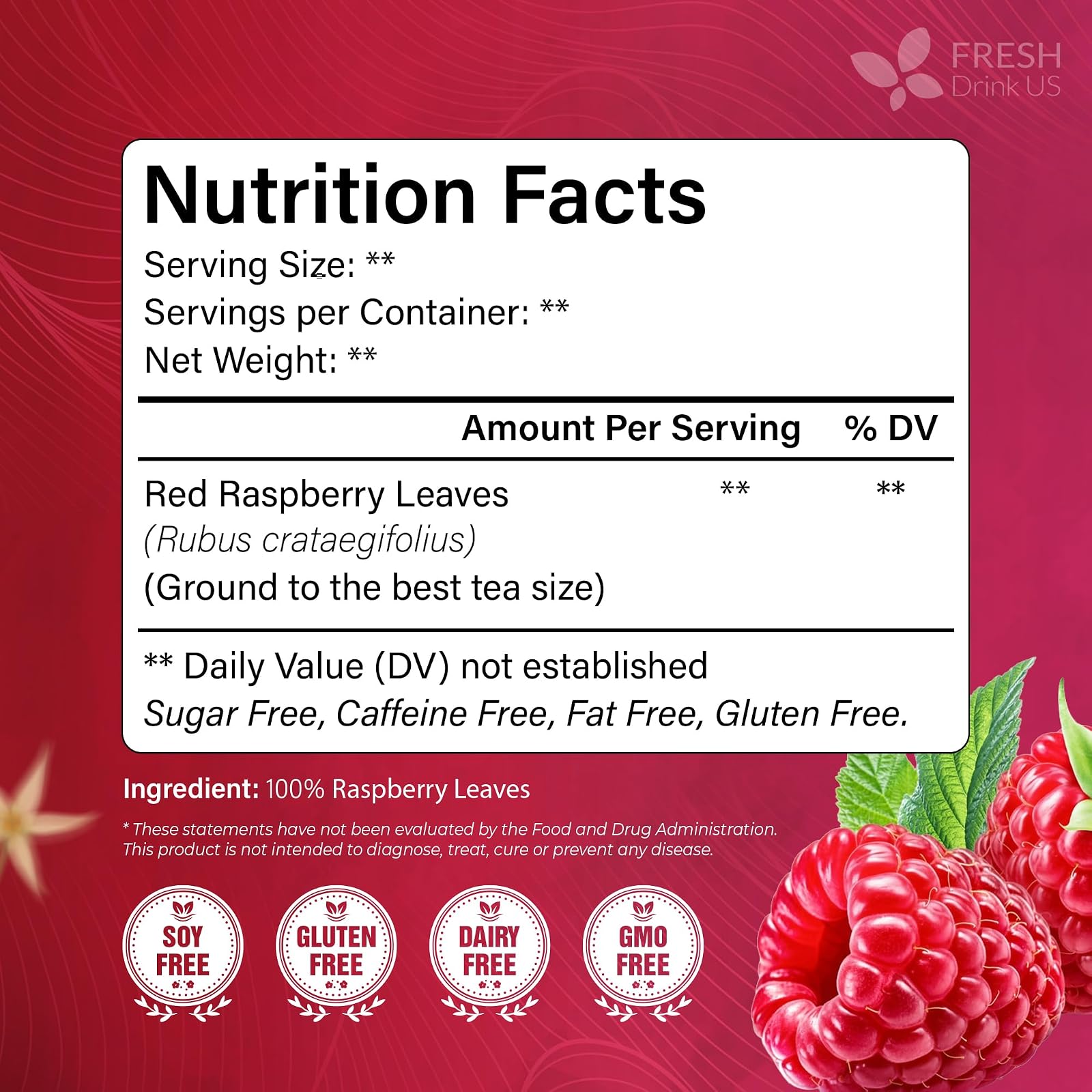 Raspberry leaf chamomile tea blend