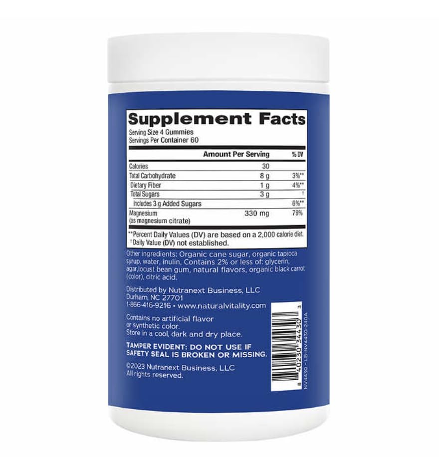 raspberry lemon flavour magnesium citrate gummies