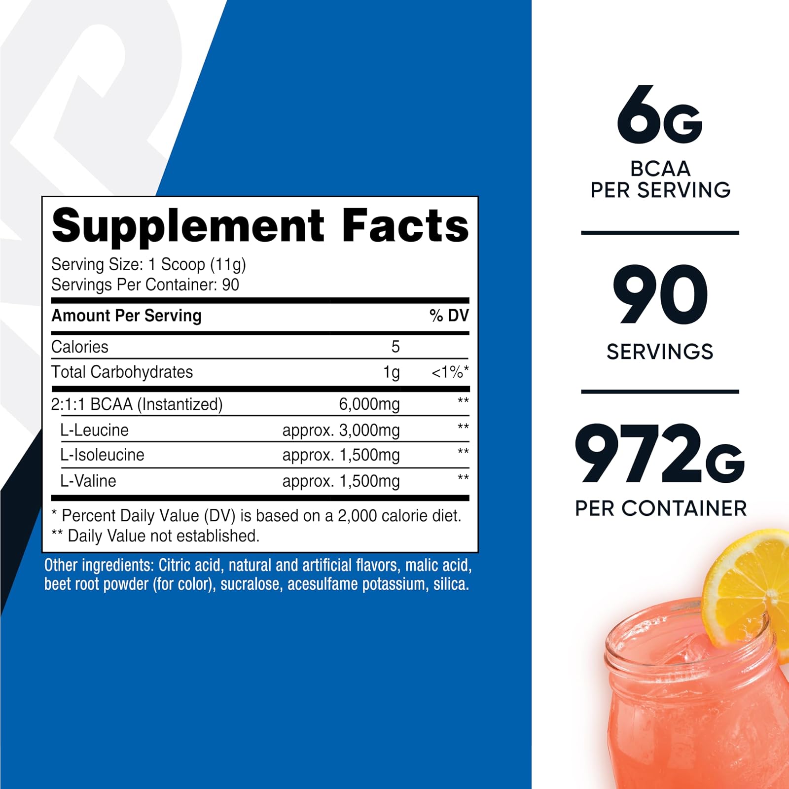 Raspberry lemonade BCAA amino acids