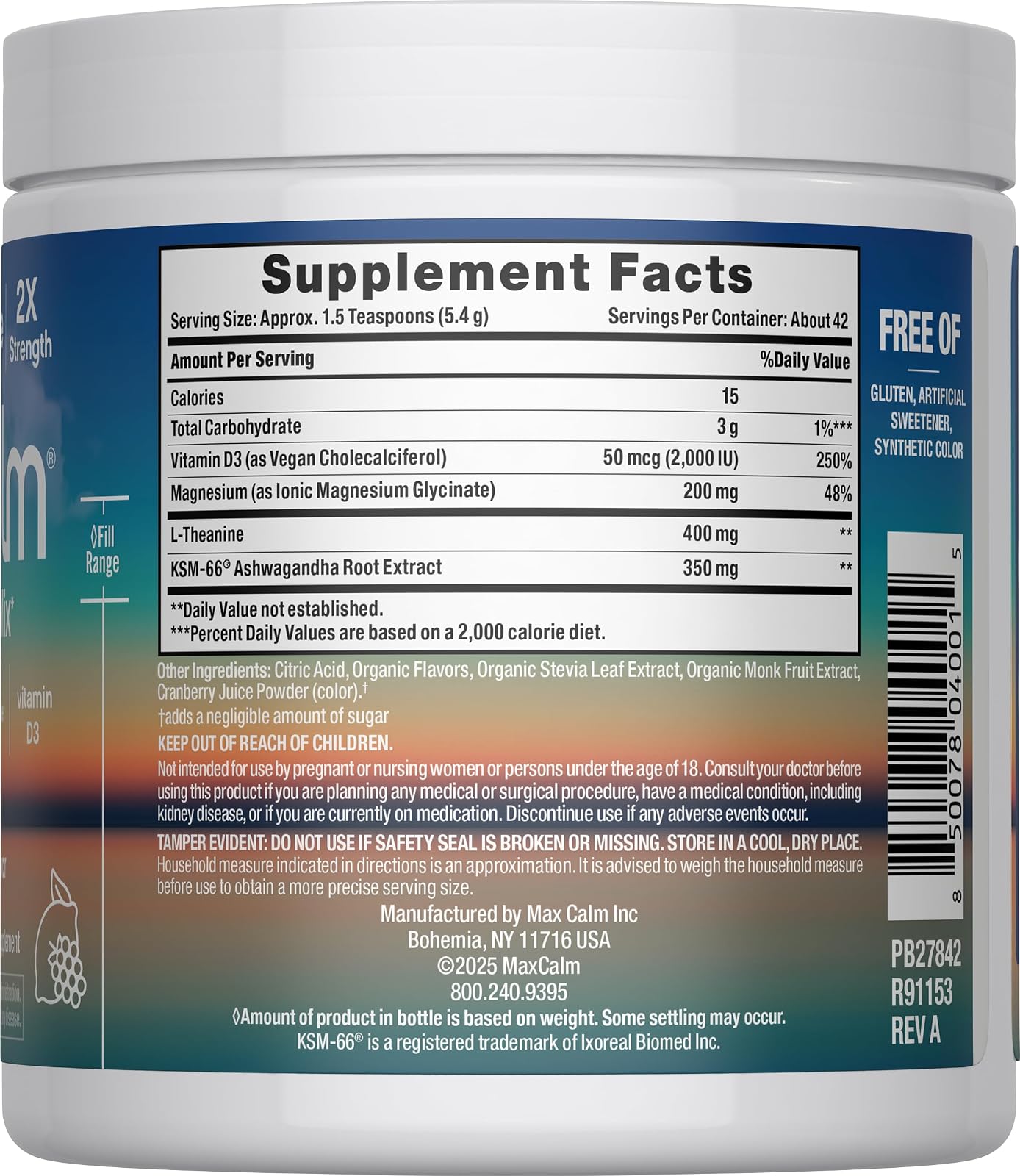 Raspberry-lemonade magnesium glycinate blend