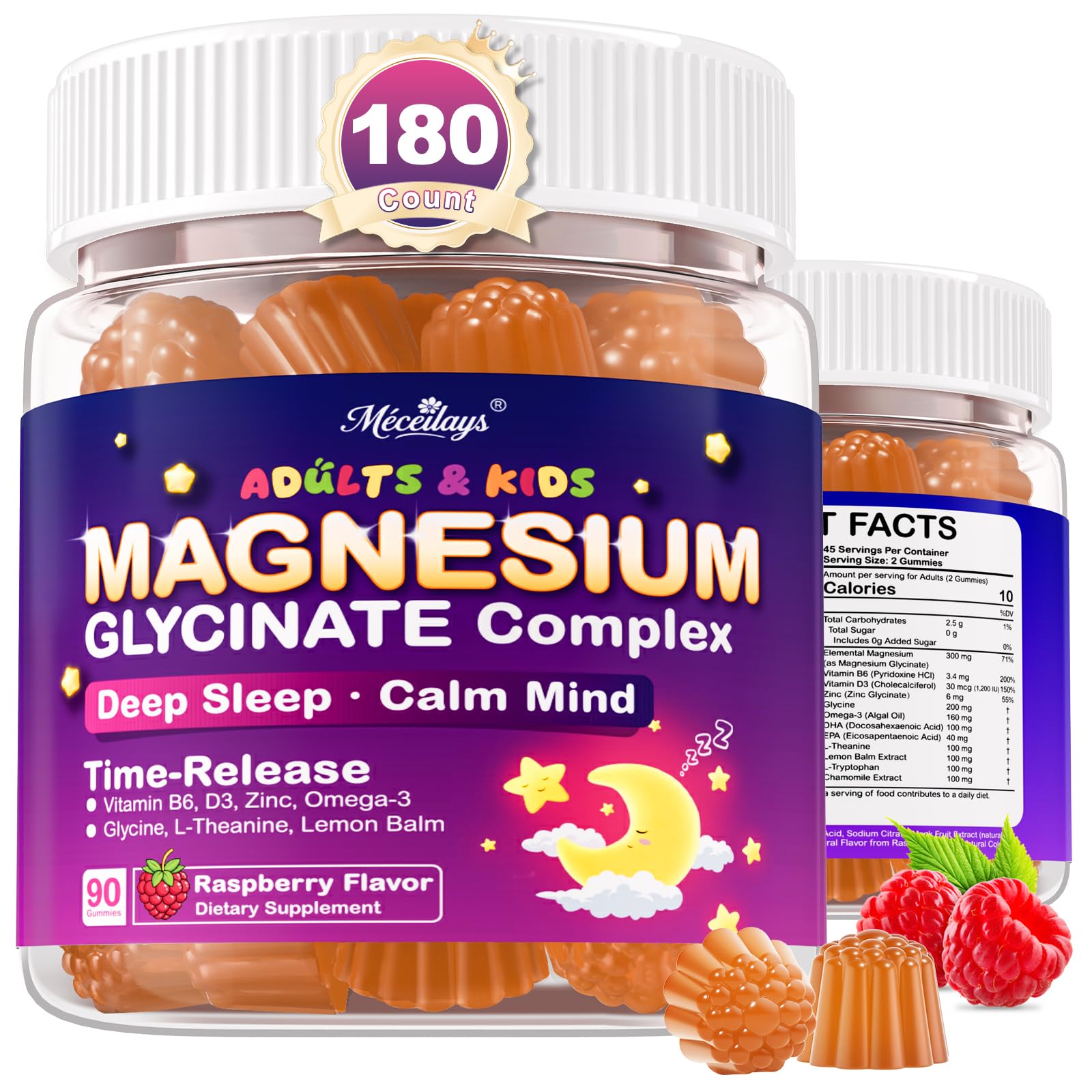 Raspberry magnesium glycinate gummies