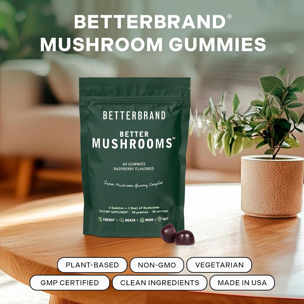 Raspberry mushroom gummies for brain health