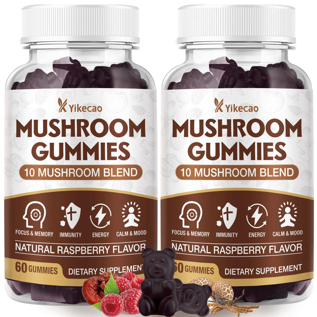 Raspberry mushroom gummies for wellness
