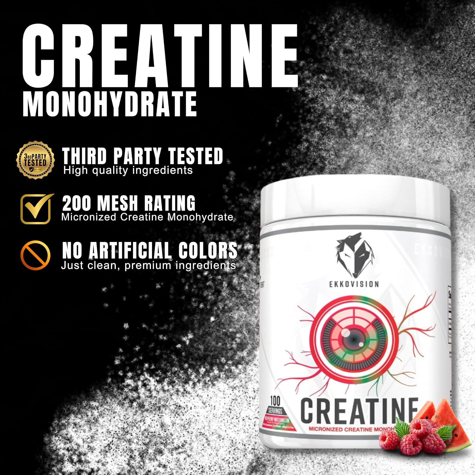 Raspberry watermelon creatine supplement