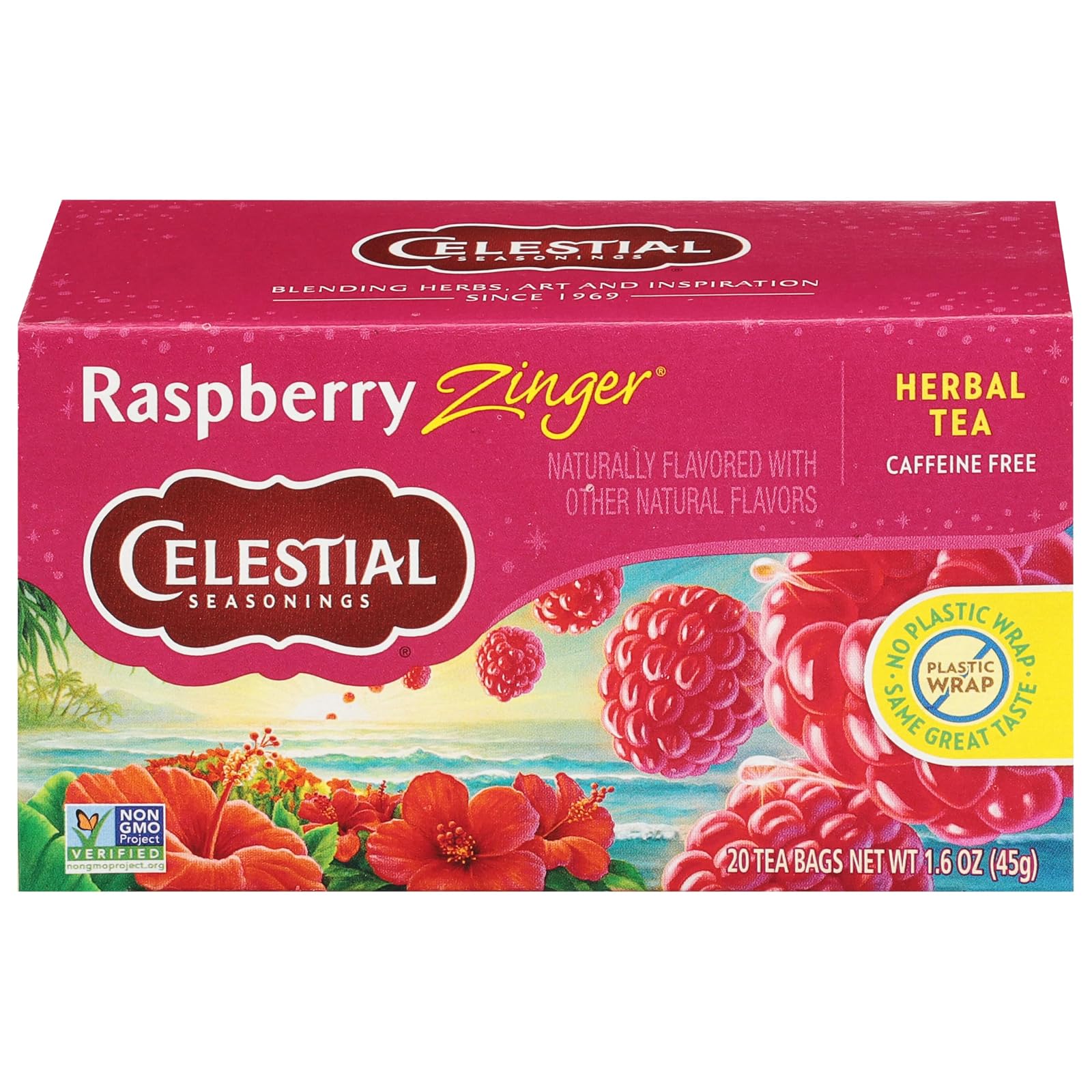 Raspberry Zinger herbal tea bags